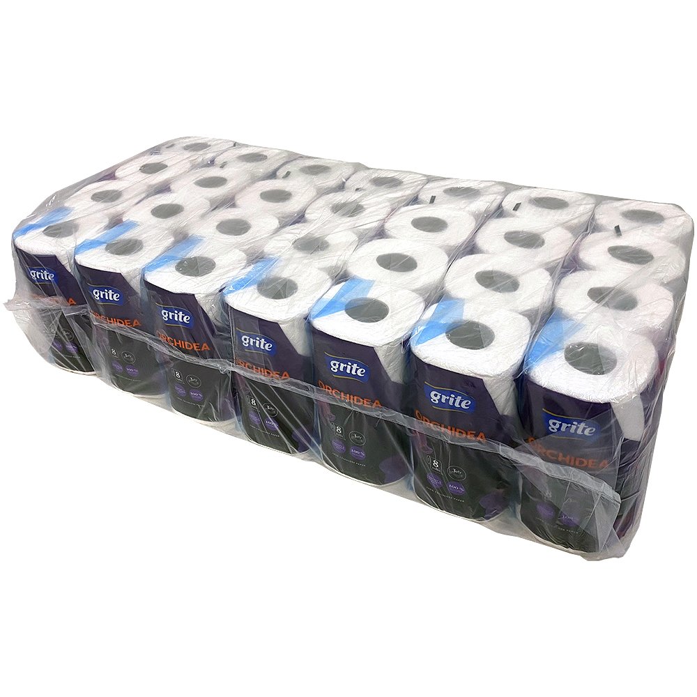 Toilet paper, Grite Orchidea White, 3-ply, 100% virgin fiber, 56 rolls ...
