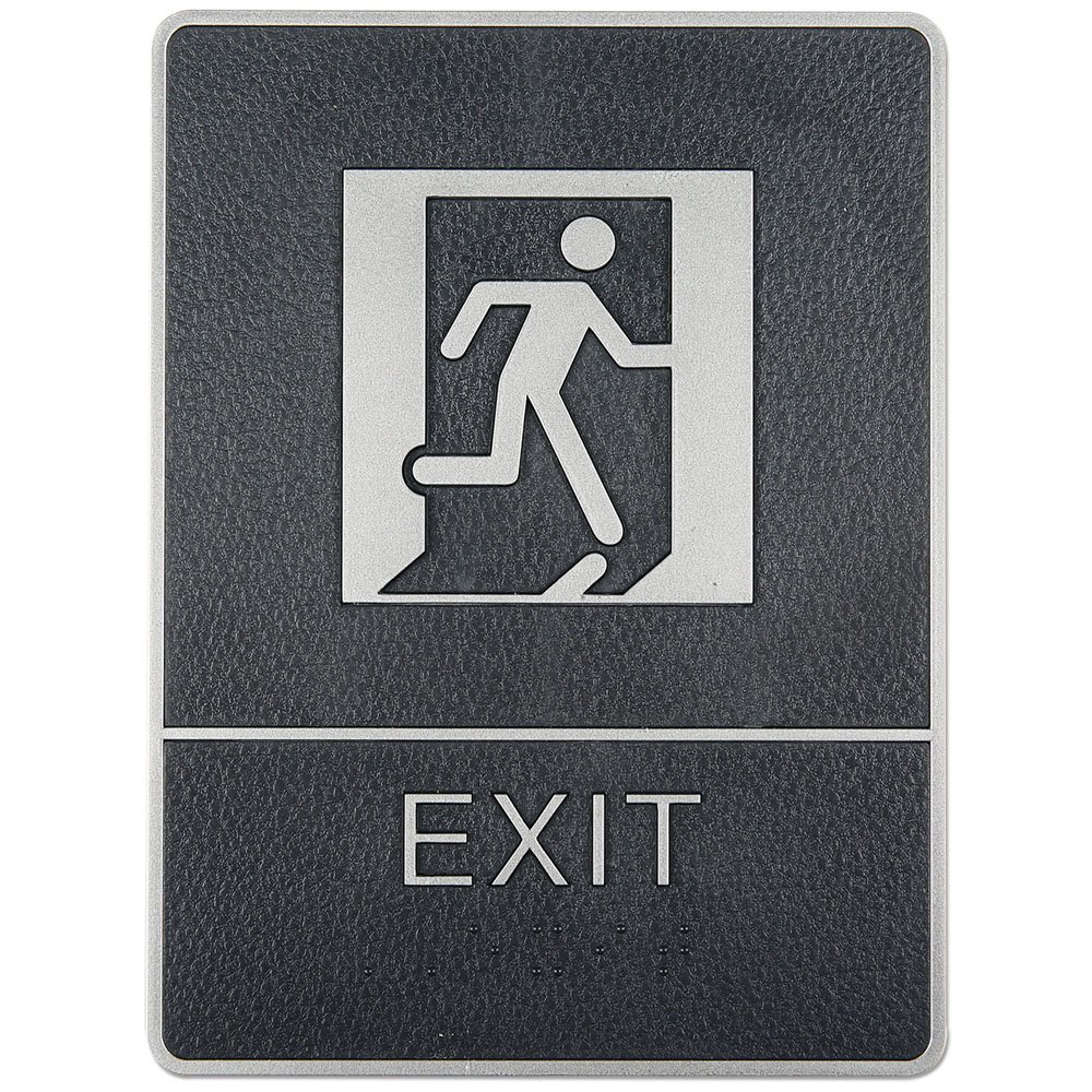 Exit Door Sign with Braille Square Pictogram | Danish Sign Export