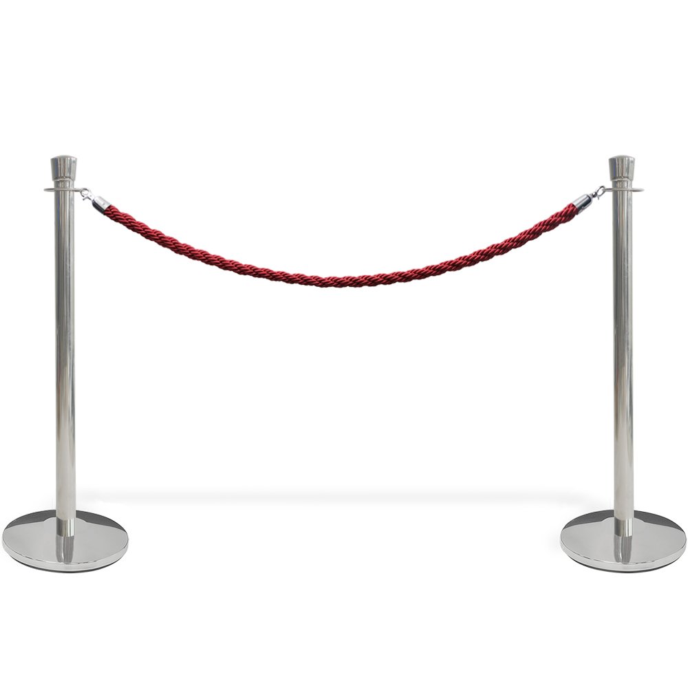 Crowd Barrier stand, silver, for rope/banner pole | Danish Sign Export