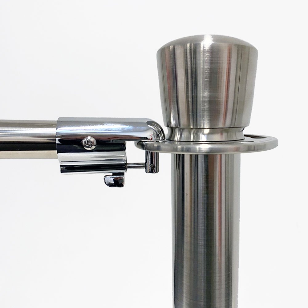 Crowd Control Barrier Post with Banner Pole, 160 cm, Silver | Danish ...