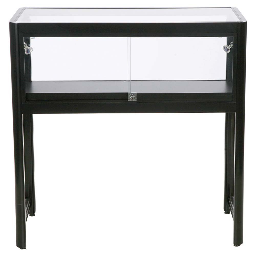 Showcase Desk Duo, black, with LED spots | Danish Sign Export