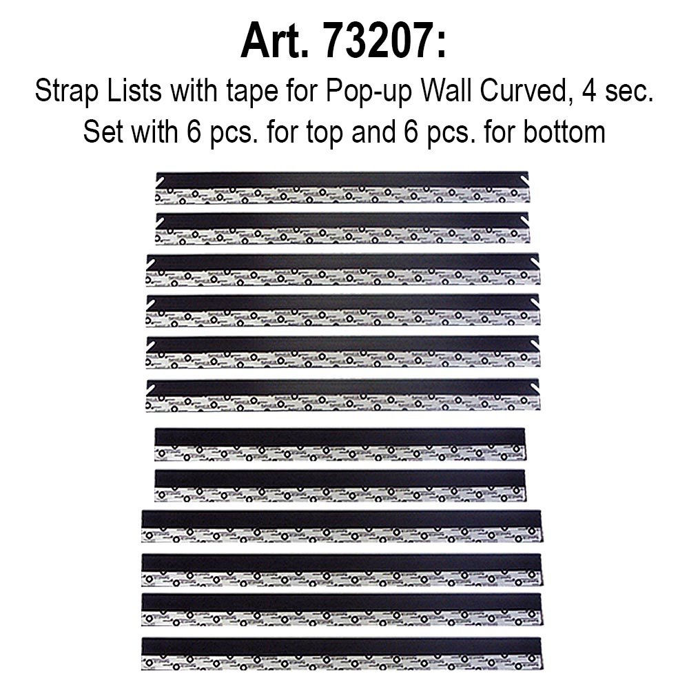 6 Top and 6 bottom Strap. Complete set for POP-UP WALL Curved 3x4 with ...